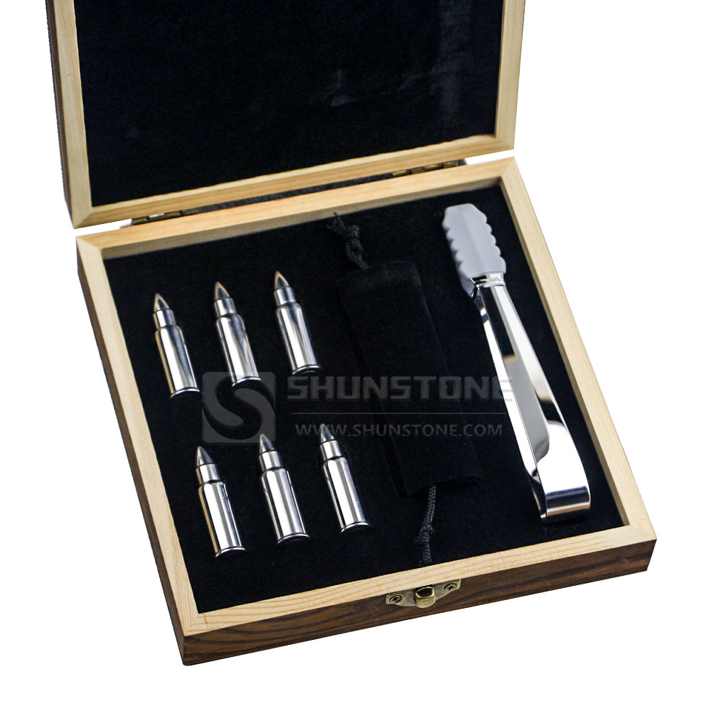 China Stainless Whiskey Stone Bullet shaped reused ice cube in Army ...